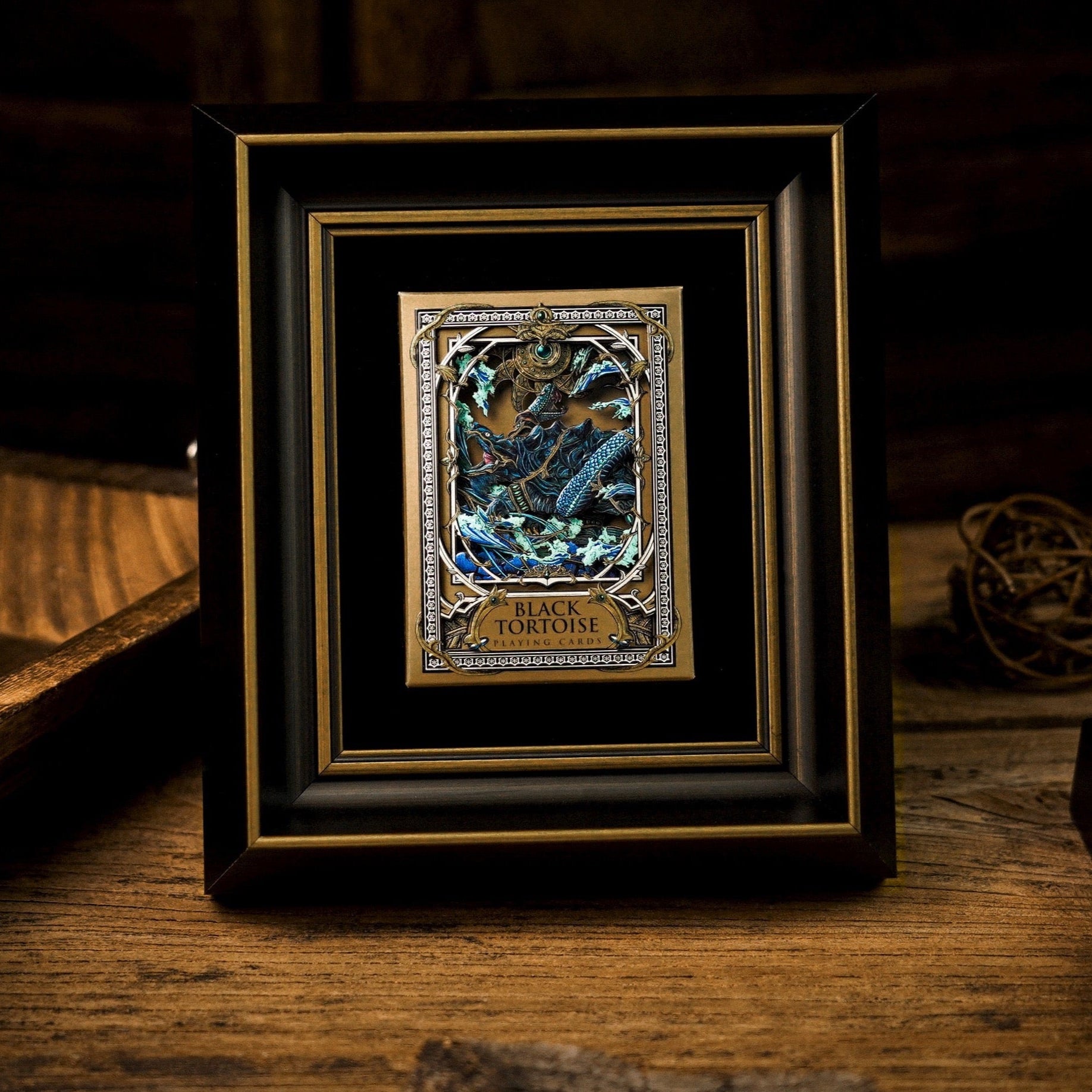 Black Tortoise Wooden Frame Playing Cards by Ark Playing Cards – Rare ...