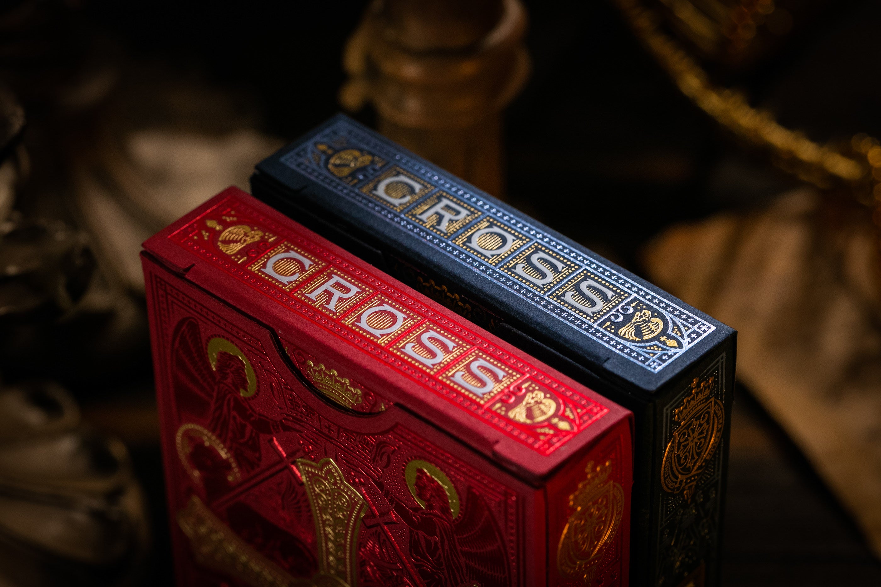 Blue Gilded Admiral Angels Cross Playing Cards – Rare Playing Cards