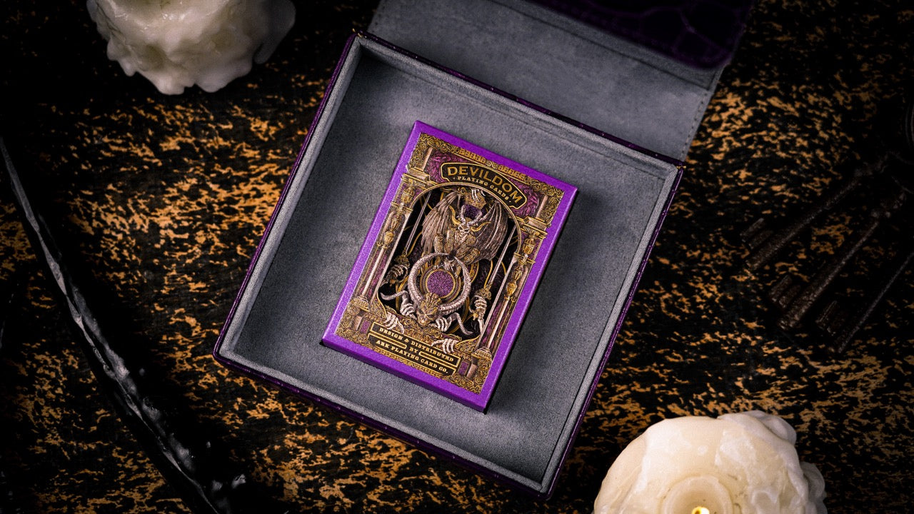 Devildom Luxury Leather Playing Cards by Ark – Rare Playing Cards