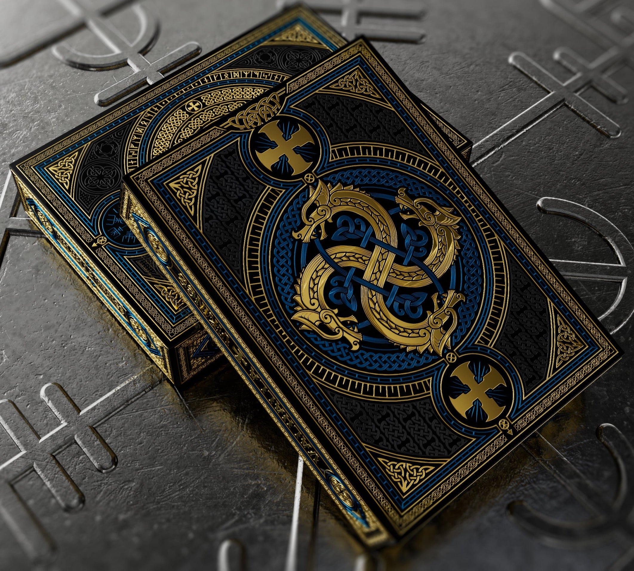 Valhalla Viking Sapphire Playing Cards - Gilded – Rare Playing Cards