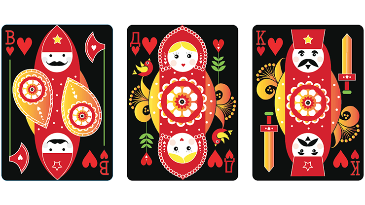 Russian Folk Art Limited Edition (Black) Playing Cards – Rare Playing Cards